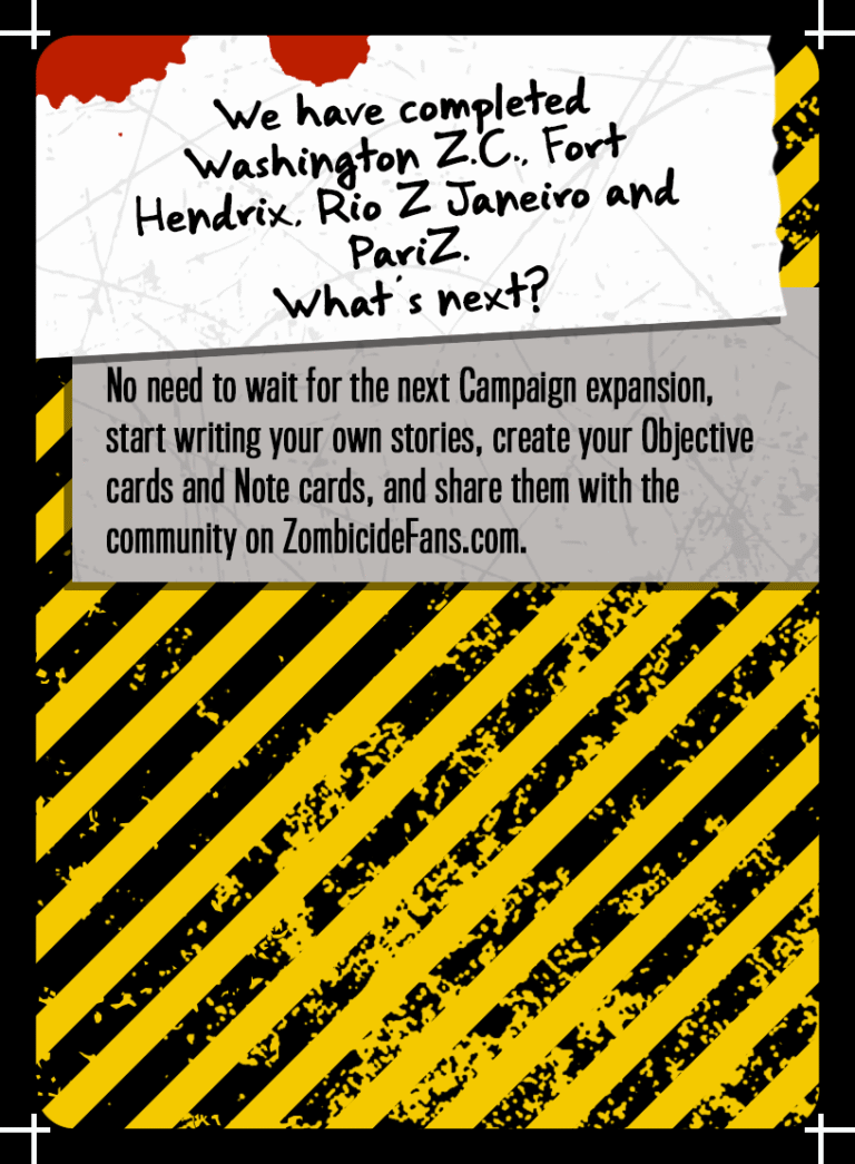 Modern 2nd Edition Objective Cards Template – Zombicide Fans